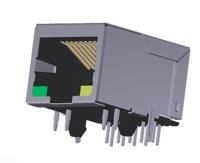 China ARJM11B1-009-AB-EW2 RJ45 Connector With 10/100 Base-T Magnetics for sale