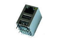 China ARJU31B-MASD-A-B-HLU2 Tab Up RJ45 USB Connector 3 Port 10/100 Base-T for sale