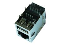 China 7497011611A Tab up RJ45 USB Connector Through Hole 10/100 Base-T LPJU3401AONL for sale