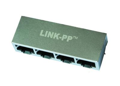 China 7499031001A 1 X 4 Port RJ45 Jack With 10/100 Magnetic Connector LPJF46401DNL-4 for sale