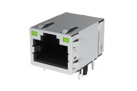 China RJMG Series 1x1 1000 base-T RJ45 Magnetic Jack RJMG201K21120FR for sale