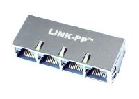 China 1840528-6 1 x 4 Side Entry Multi-port RJ45 Receptacle With LEDs  LPJG48831A4NL for sale