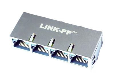 China 1840528-6 1 x 4 Side Entry Multi-port RJ45 Receptacle With LEDs  LPJG48831A4NL for sale