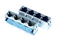 China HFJ14-1G41ERL 4 Port Rj45 Connector 1000Base-T W / EMI Fingers LPJGF46843CNL for sale