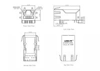 China XMH-9771-8813-S3L6T1Gigabit RJ45 Modular Jack With LEDs LPJK0071AONL for sale