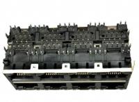 China Stacked 2x4 RJ45 Modular Jacks RJSAE538A08 Shielded With EMI Tabs for sale
