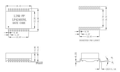 China H1267NL 10/100Base-T Ethernet Single Port Transformer Surface Mounting LP42403NL for sale