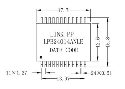 China TME24H801-R Ethernet 10/100 BASE-T Magnetics Transformer LPB24014ANLE for sale