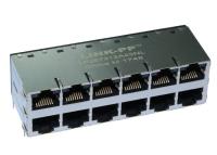 China JX20-0115NL RJ45 Multi - Port Jack 2 x 6 10/100 Base-t Magjack LPJ67312A43NL for sale