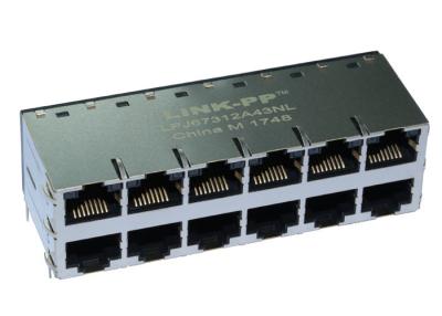 China JX20-0115NL RJ45 Multi - Port Jack 2 x 6 10/100 Base-t Magjack LPJ67312A43NL for sale