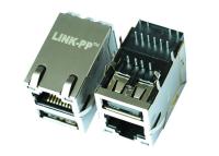 China HR981190C Combo USB Rj45 Connector 10/100 Base - T Ethernet Modules LPJU3102ABNL for sale