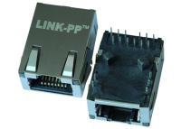 China Low Profile 1x1 Port Rj45 PCB 10/100 Base-T Tab-up With LEDs LPJK8001AGNL for sale