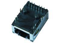 China Low Profile 1x1 Port Rj45 PCB 10/100 Base-T Tab-up With LEDs LPJK8001AGNL for sale