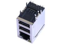 China FM38U1A-B313-4F Ethernet Dual RJ45 USB Connector 10/100/1000M LPJU6895BONL for sale
