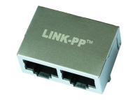 China Dual 1000 BaseT PoE+ RJ45 Connector Without LED Tab Down LPJG26928DNL for sale