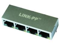 China IEEE 802.3 POE RJ45 Modular Jack / Right Angle RJ45 LPJ46514AENL for sale