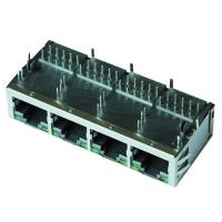 China 10 / 100 / 1000 Base POE RJ45 Connector Tab up with LED 25.4MM for sale