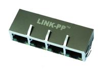 China 1 x 4 Quad Right Angle RJ45 Multi-port Connector For PDH / PCB SI-60065-F for sale