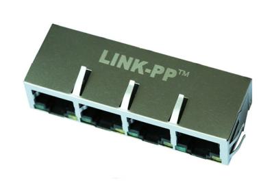 China 1 x 4 Quad Right Angle RJ45 Multi-port Connector For PDH / PCB SI-60065-F for sale
