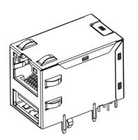 China 1-1840012-2 Gigabit RJ45 USB Connector Rj45 Stacked With USB LPJU3836AONL for sale