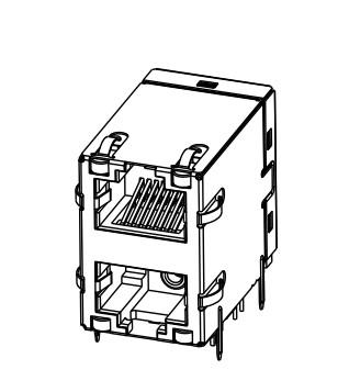 China 1-1840052-9 2X1 RJ45 Magjacks Integrated Connector Module With LED for sale