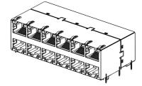 China 1-1840053-4 Dual-Row 2x6 PoE+ RJ45 Connector with Integrated Magnetics for sale