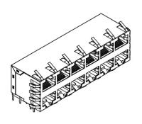 China 2x6 Stacked 615096243321 Shielded Modular Jack with EMI Panel Finger for sale