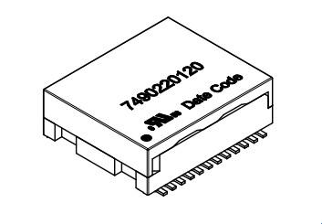 China 7490220120 1000BASE-T 4P PoE LAN Transformer (-40 °C up to +105 °C) for sale