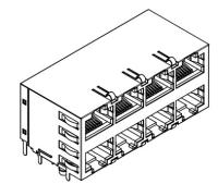 China 615064243321 Shielded 2x4 8P8C Modular Jack Tab Up&Down for sale