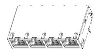 China 1-1840578-9 Low Profile RJ45 Magjack PoE 1X4 Commercial Grade for sale