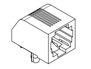 China 615006143621 6P6C Modular Jack Tab Down Through Hole Mount for sale