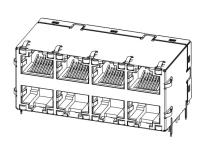China 2x4 Ports 1-1840661-7 1000BASE-T Integrated Connector Modules ICMs for sale