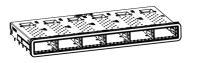 China 2170722-3 1x6 Ganged Cage Assembly For QSFP28 Optical Modules for sale