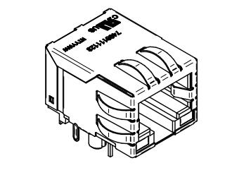 China 7498111123 Through Hole Reflow RJ45 Connector 1000BASE-T Current Mode for sale