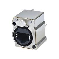 China NE8FBV-C5-LED1-S Vertical PCB Mount Shielded RJ45 Receptacle With Light Pipes for sale