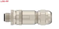 China M12 Connector T4111011041-000 IP67 with 4 Gold Plating Contact for sale