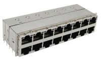 China 1000BASE-T 1-1840863-4 2x8 Ports Gigabit PoE+ RJ45 Connector for sale