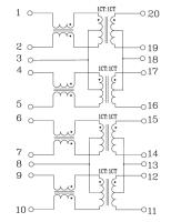 China HB3602NL 10/100Base-T Dual Port Transformer Modules Through-Hole 20Pin for sale