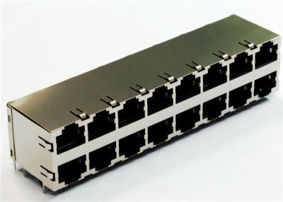 China SS73100-047F Rj45 Socket 2x8 Ethernet Connector Stacked 16 Ports 8P8C LPJE100XCNL for sale