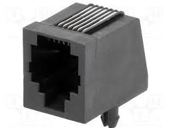 China MHRJJ66NFRA Unshielded  6P6C RJ12 Modular Connector Through-Hole for sale