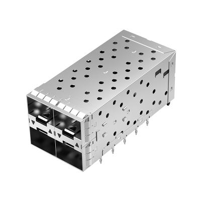 China LP22BC01301 SFP+ 2x2 Cage Connector with Outer LightPipe for sale