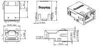China 7498011122AR Shielded SMT RJ45 10/100Base-T WE-RJ45 -40°C–85°C for sale