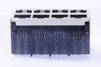 China 10/100BaseT Stacked RJ45 , 2 x 4 Port Jack RoHS With 3w-YG 0810-2H4R-C8-F for sale