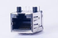 China 0813-1X1T-43-F RJ45 With Magnetics 1000BASE-T 1x1 MagJack Tab Down for sale