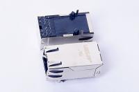 China 0826-1X1T-GJ-F 10/100BASE-T PoE+ (30W) Tab-Up RJ45 MagJack Connector for sale