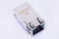 China 0826-1X1T-GJ-F 10/100BASE-T PoE+ (30W) Tab-Up RJ45 MagJack Connector for sale