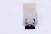 China 0826-1X1T-GJ-F 10/100BASE-T PoE+ (30W) Tab-Up RJ45 MagJack Connector for sale