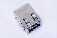 China 1 Port RJ45 Magjack Connector Through Hole 10/100 Base-T 08B0-1G1T-36-F for sale