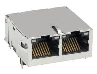 China 0826-1X2T-23-F RJ45 1x2 Gigabit Magjack Right-Angle Through-Hole for sale