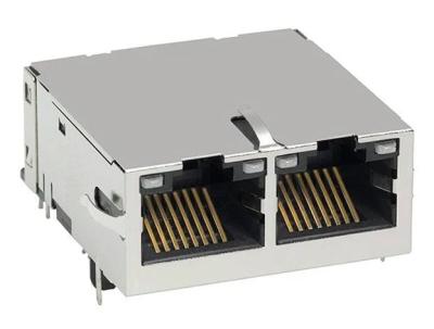 China 0826-1X2T-23-F RJ45 1x2 Gigabit Magjack Right-Angle Through-Hole for sale